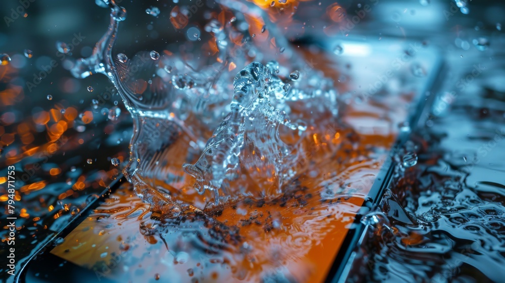 Showcase a broken smartphone with a malfunctioning camera lens ...