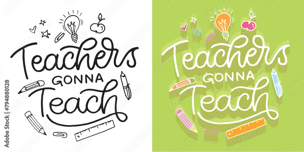 Set with hand drawn lettering quotes in modern calligraphy style about ...