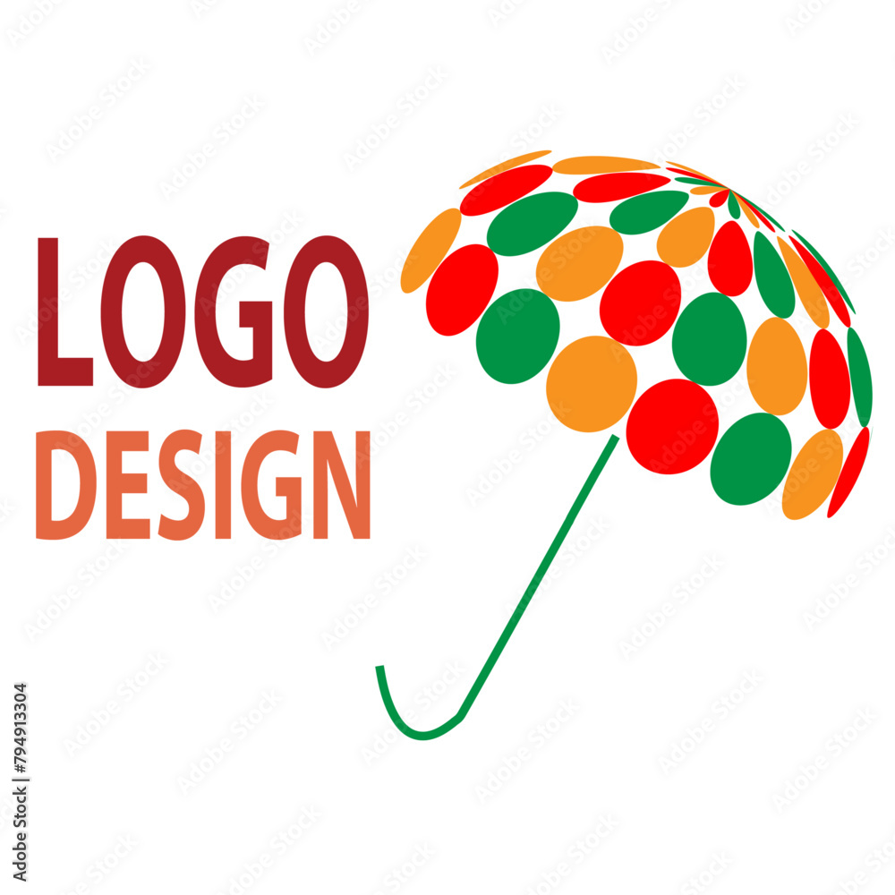Revolve logo / colorful umbrella on white background / graphics ...