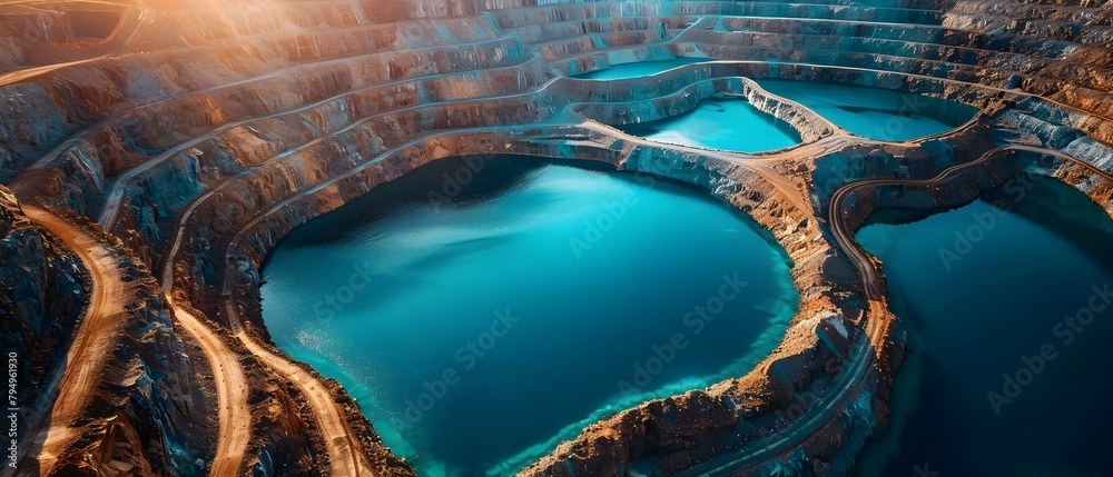 Mining Ponds in Western Australia: A Bird's Eye View. Concept Landscape ...
