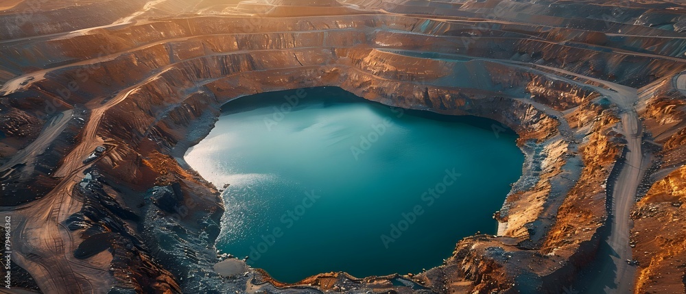 Aerial Perspective of Mining Ponds in Western Australia. Concept Aerial ...