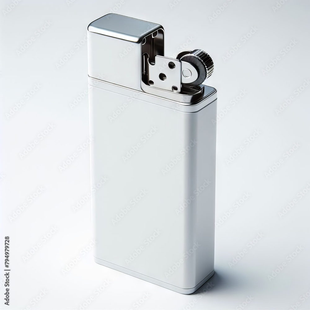 White blank gas lighter mock up stand isolated. Empty surface cigar ...