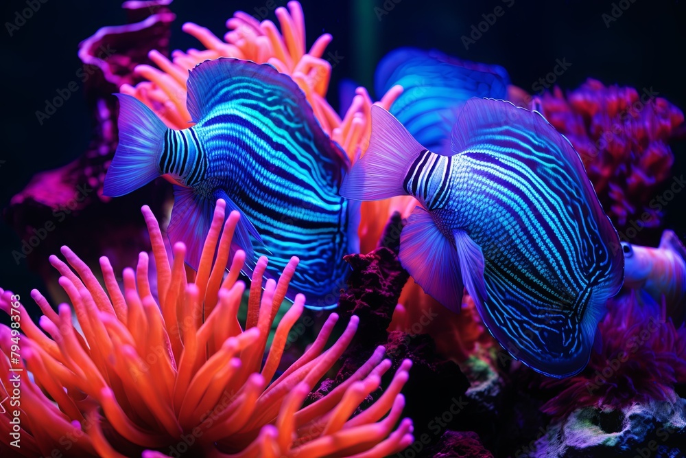 Dazzling Fish Colors in Tropical Coral Reef Gradients Stock ...