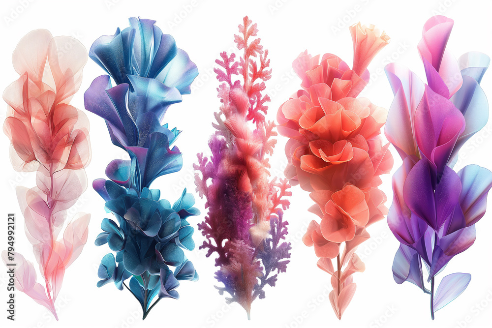 a various of a sea life, coral ,plant, aquatic, jellyfish and plankton ...