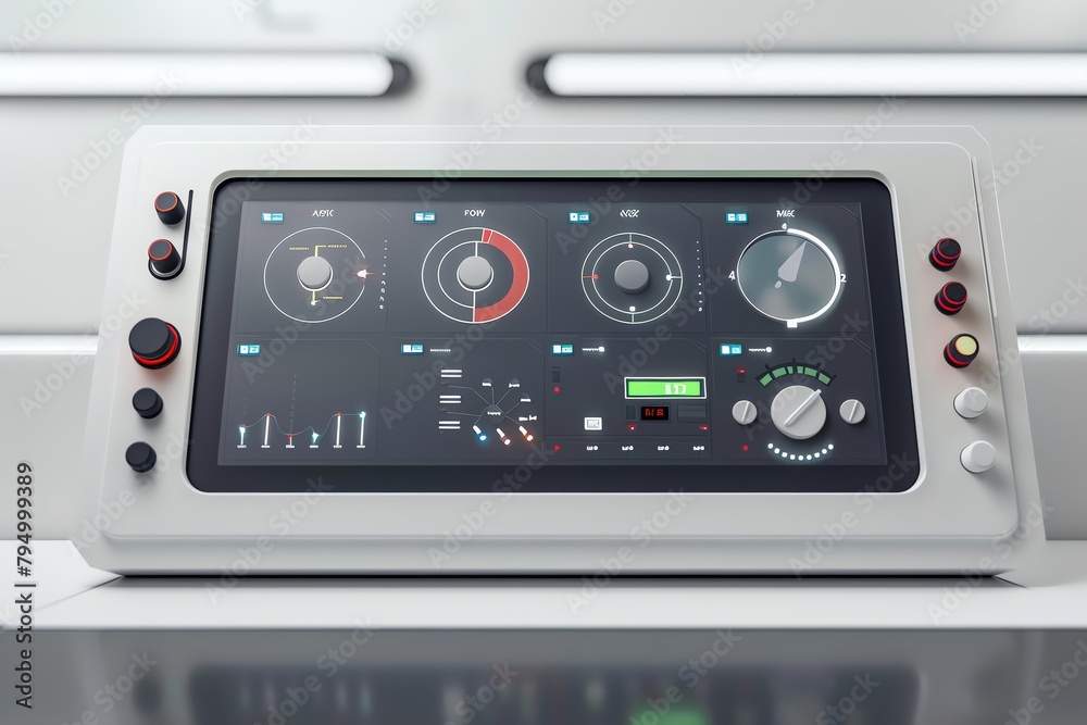 Realistic Image of human-machine interface HMI on a white background ...