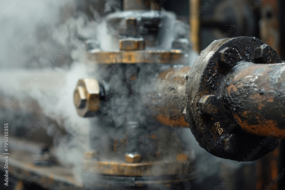 Detailed view of steam escaping a pressure valve, demonstrating real ...
