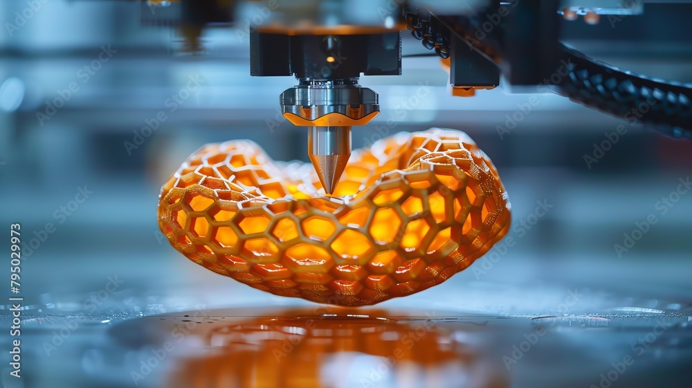 3d Printer Creating A Complex Object Layer By Layer Representing The Innovative Potential Of