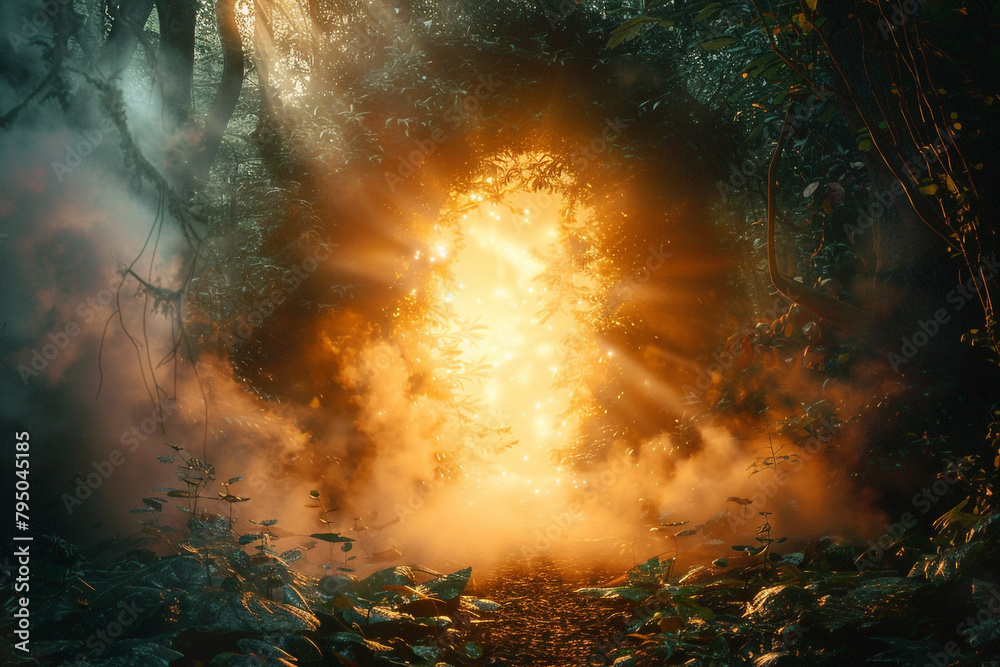 Enchanted Forest Portal An image depicting a glowing portal in an ...