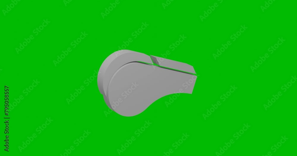 Animation of rotation of a white sports whistle symbol with shadow ...