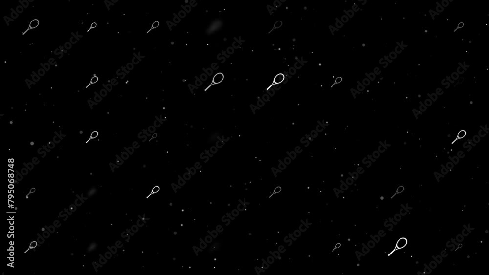 Template animation of evenly spaced tennis racket symbols of different ...