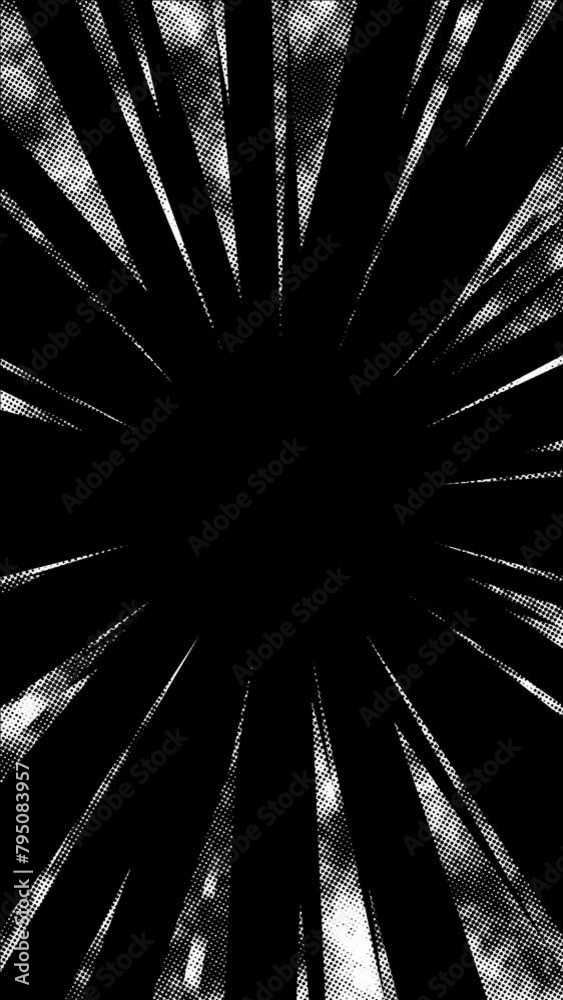 High-speed abstract halftone speed lines overlay vertical animation ...