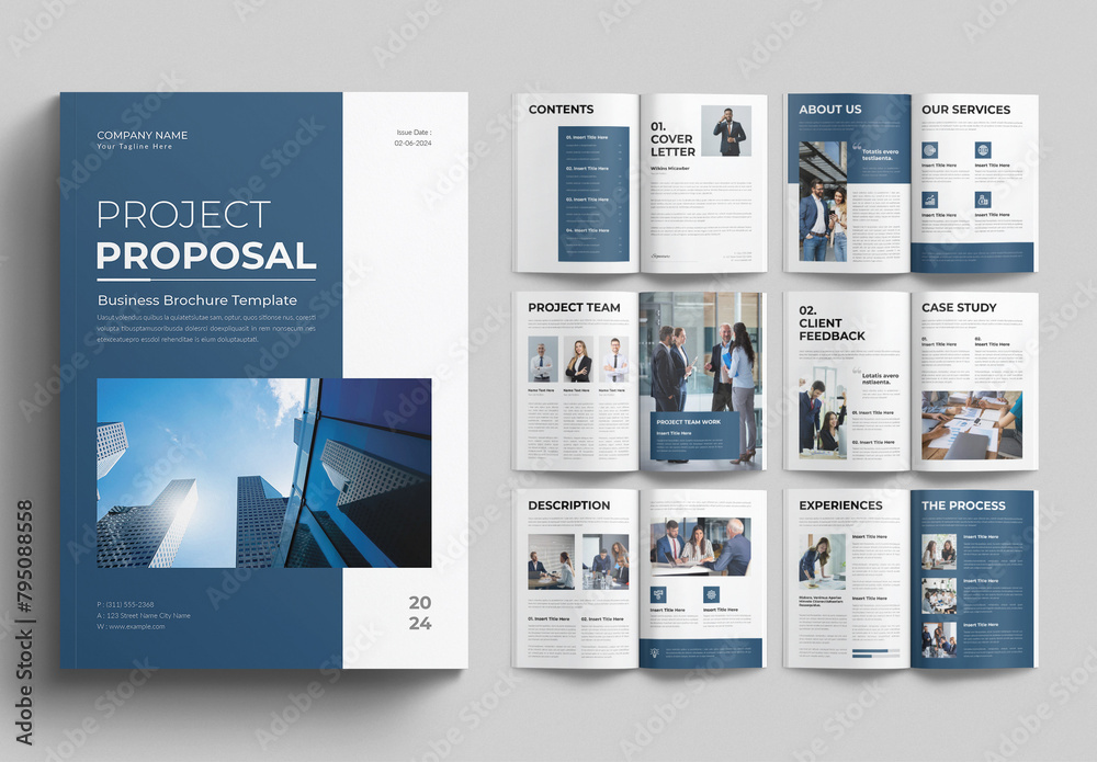 Project Proposal Template Design Layout Stock Template | Adobe Stock