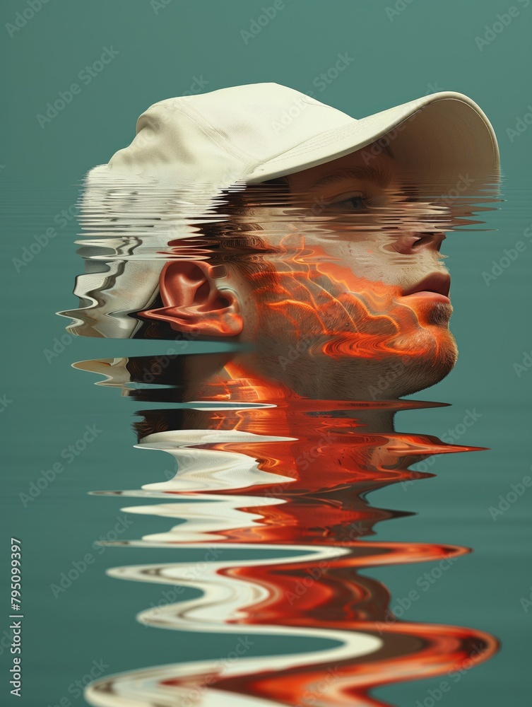 Striking portrait merges vintage golf fashion and surreal art with a ...