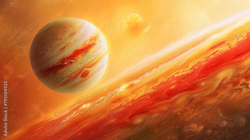 Planet: An illustration of Jupiter, showcasing its massive size and ...