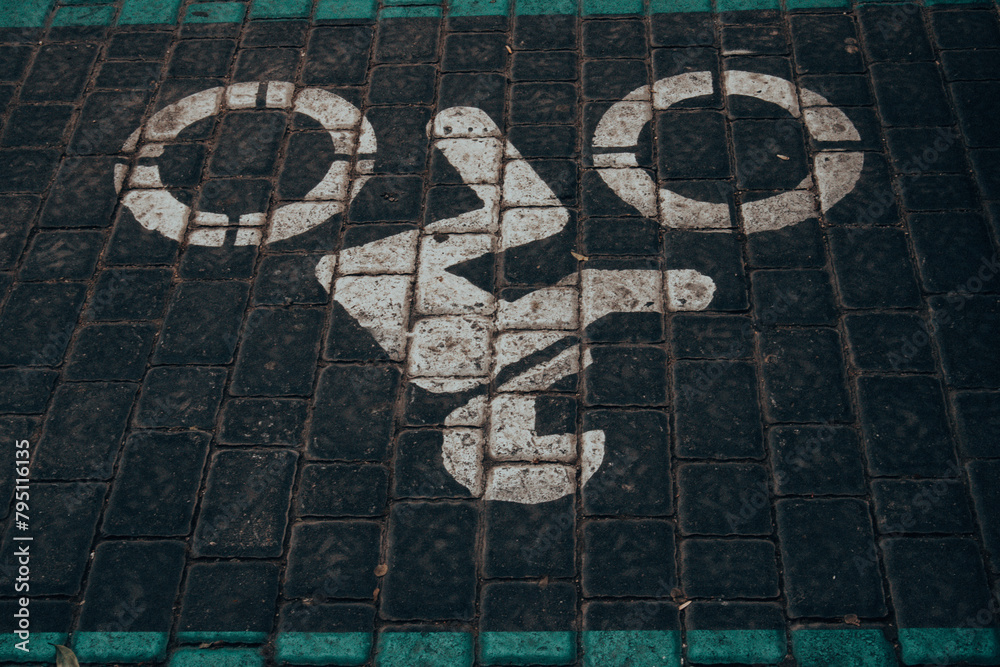 Motorbike parking marking on a ground. Parking lot for motorcycles on ...