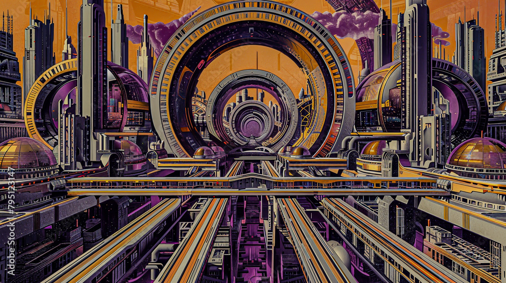 Design a thought-provoking visual representation of a technological ...