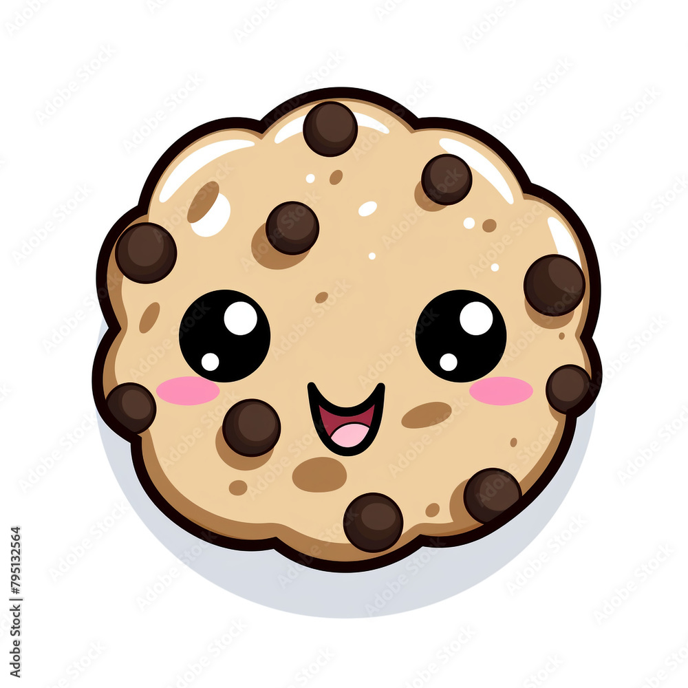 clipart kawaii, choc chip cookie, whip cream and sprinkles, soft pastel ...