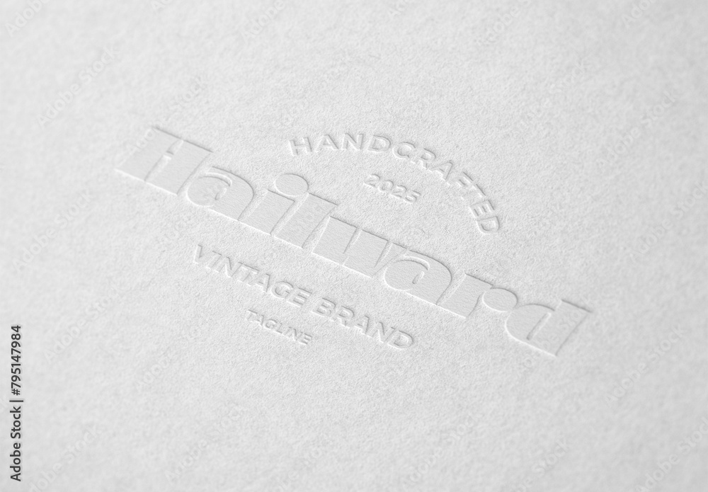Clean Minimal Pressed Debossed Embossed Logo Mockup Template Texture ...