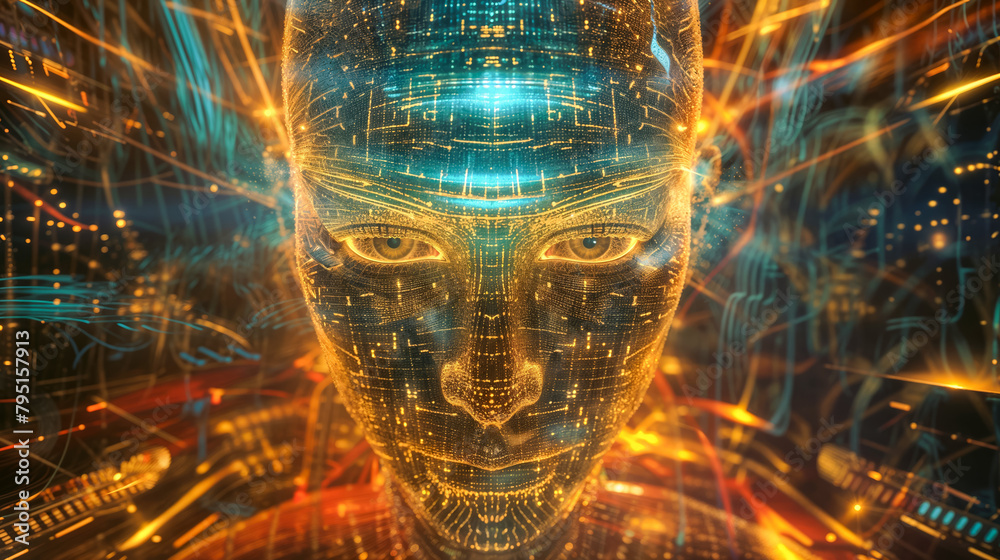 AI god - digital entity, resembling deity or superior intelligence ...