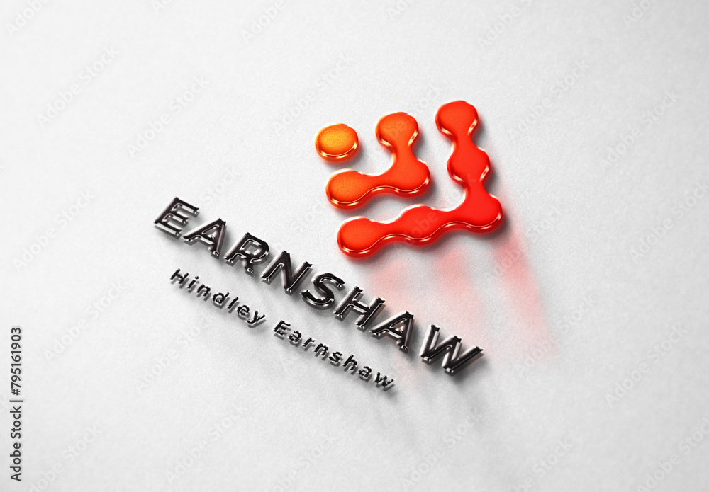 3D Plastic Glass Logo Mockup Template Texture Paper Branding Brand ...