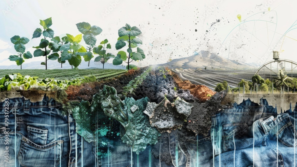 visualization of the life cycle of biodegradable denim from creation to ...