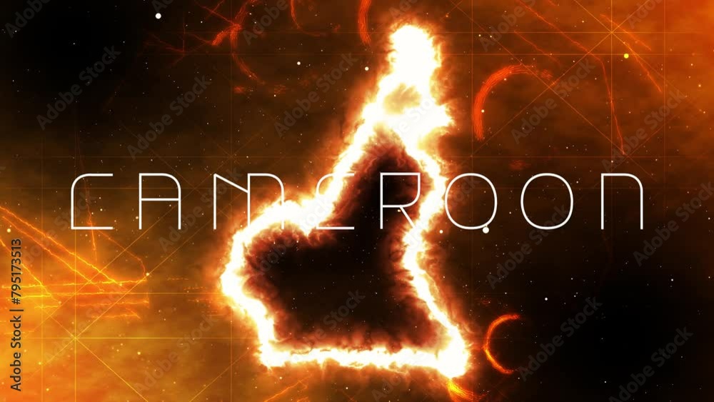Vidéo Stock Cameroon map meets space & cosmos(style of a solar eclipse ...