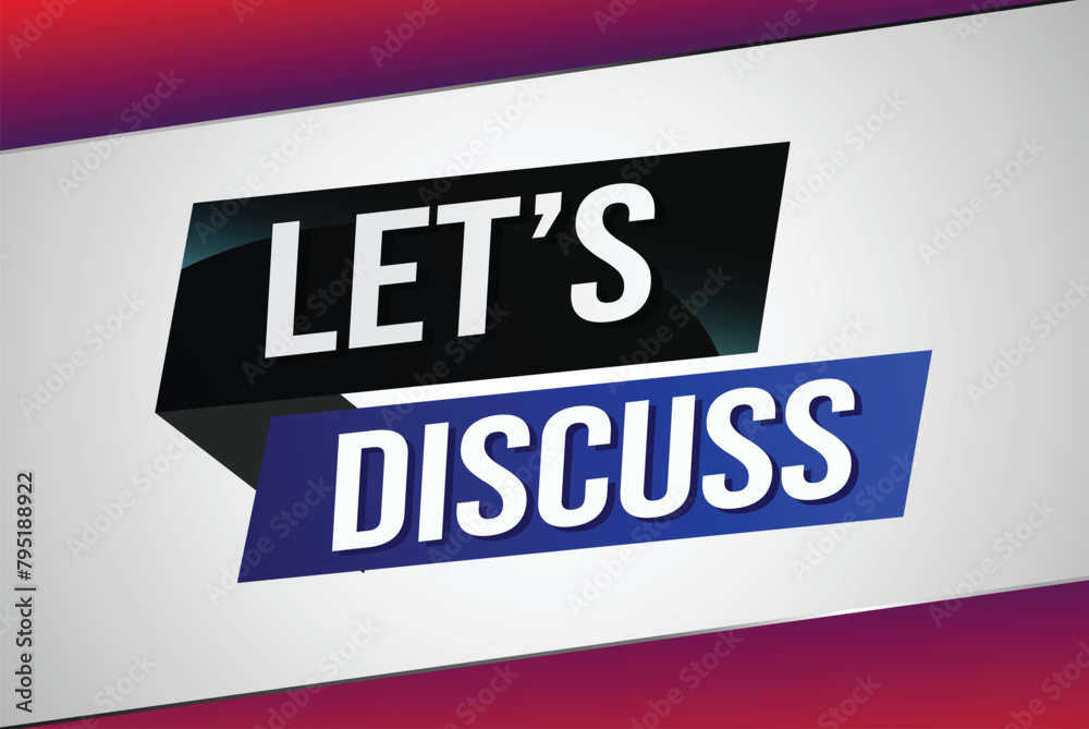 Let's discuss word concept vector illustration with lines 3d style for ...