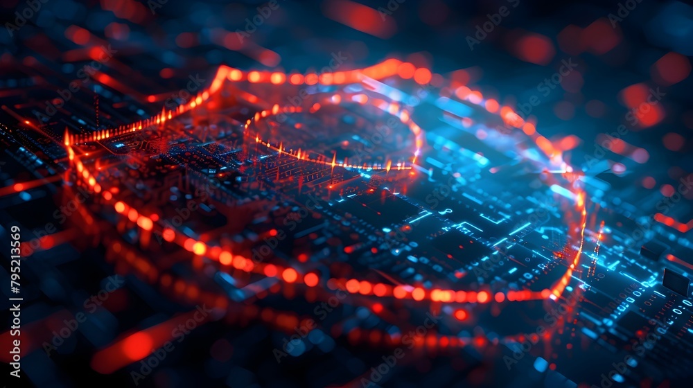 Cybersecurity Shield Robust Protection for Digital Files Safety Stock ...