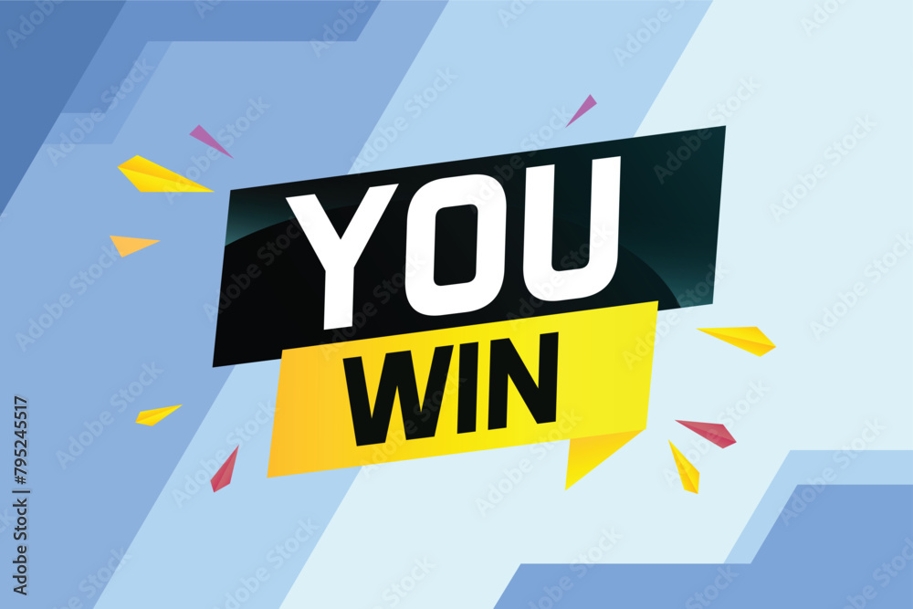 You win word concept vector illustration and 3d style for use landing ...