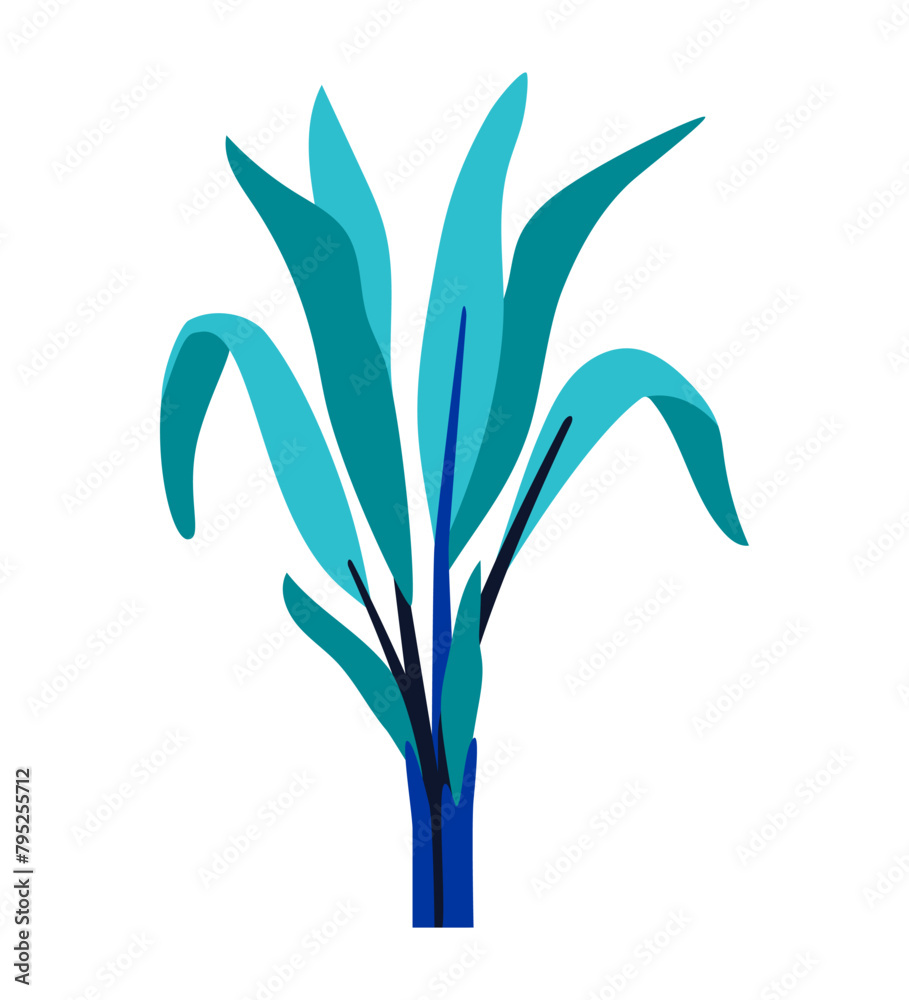 Leafy plant - modern flat design style single isolated image. Neat ...