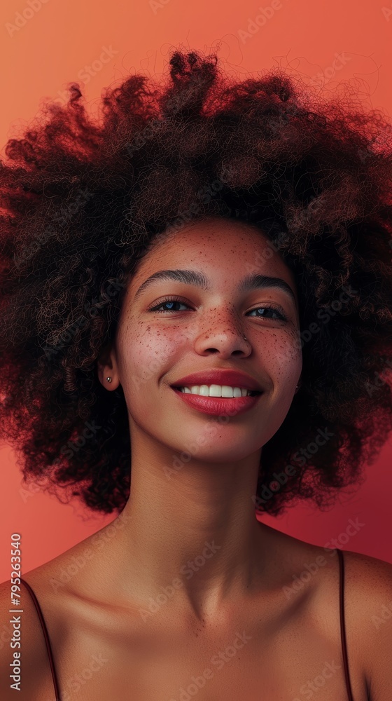Black woman, afro, or bewildered face on studio background with query ...