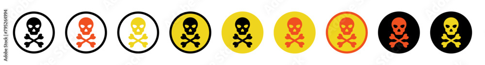 Danger sign collection, Warning Symbol set.,Atomic Danger Icon, Nuclear ...