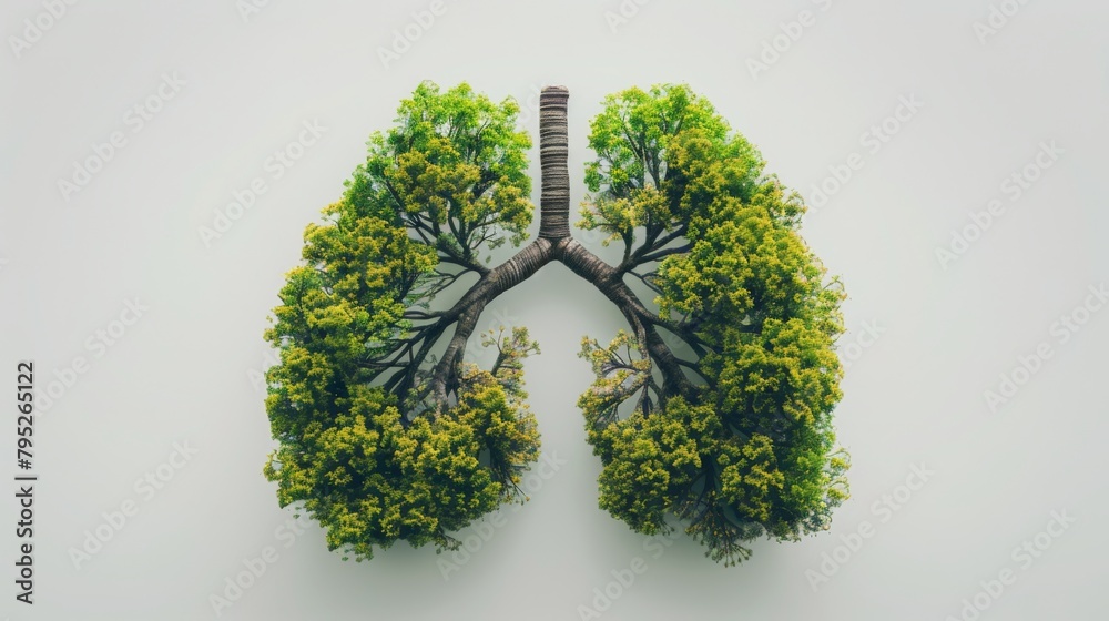 Human Lungs Representation. Trees Shaping Pulmonary Form. World Asthma ...