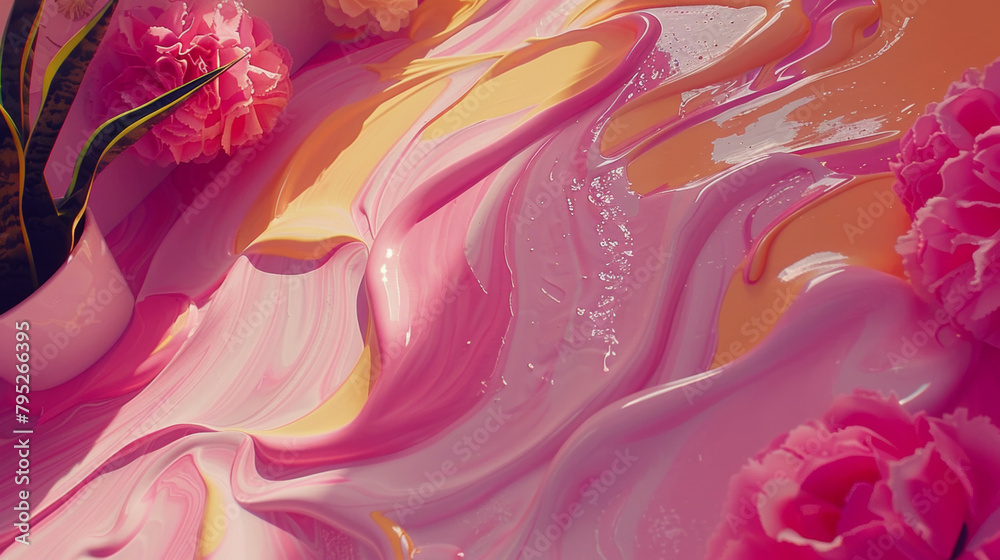 Free Space On The Left Corner For Title Banner With A Peach Fuzz Stock Image No Text Logo