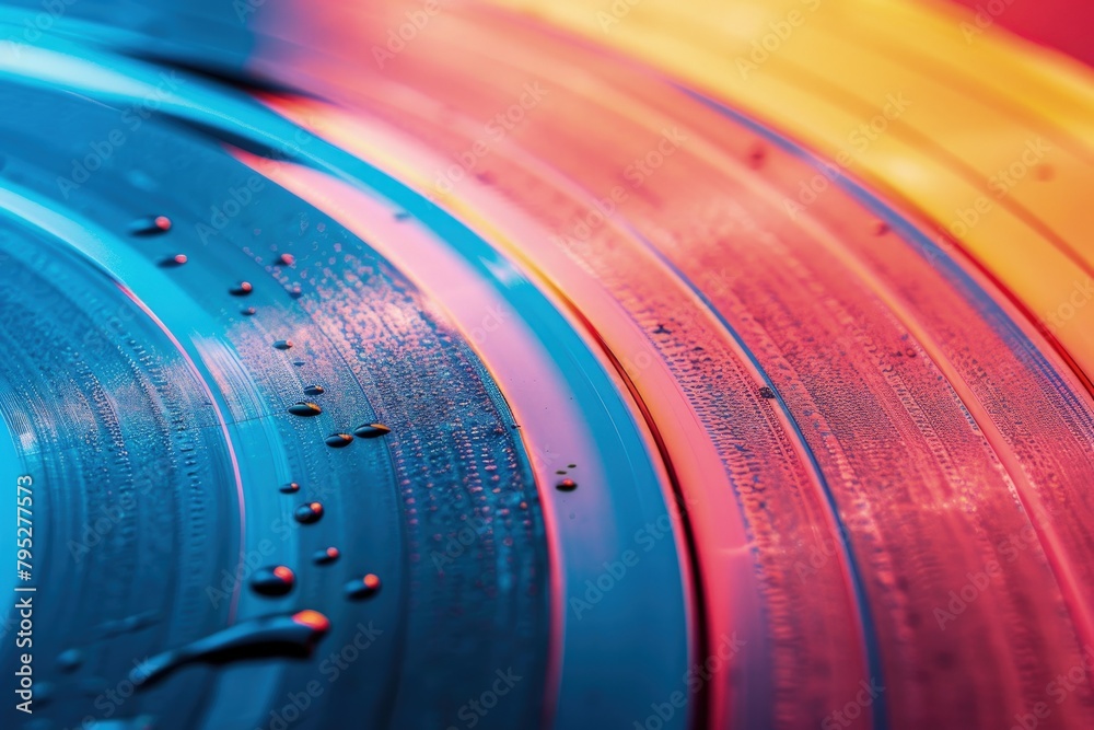 80s retro style colored vinyl record, colorful background, nostalgia ...