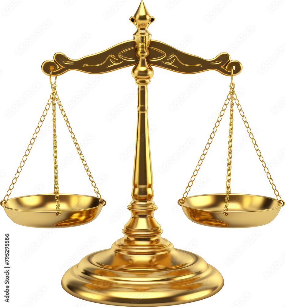 golden scale,scale made of gold isolated on white or transparent ...