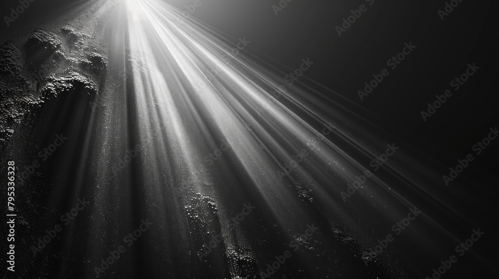 Digital sun rays light rendering isolated on the black background for ...