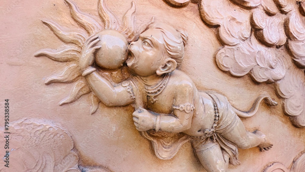 lord hanuman eating sun hindu god Stock Photo | Adobe Stock