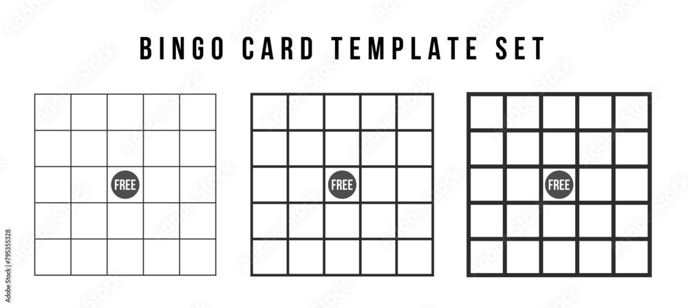 Bingo card grid template set Stock Vector | Adobe Stock