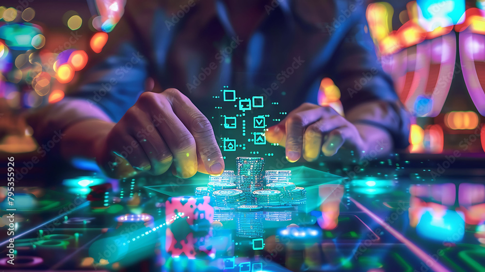 a person's hands, one purple and one blurry, are seen holding a digital ...