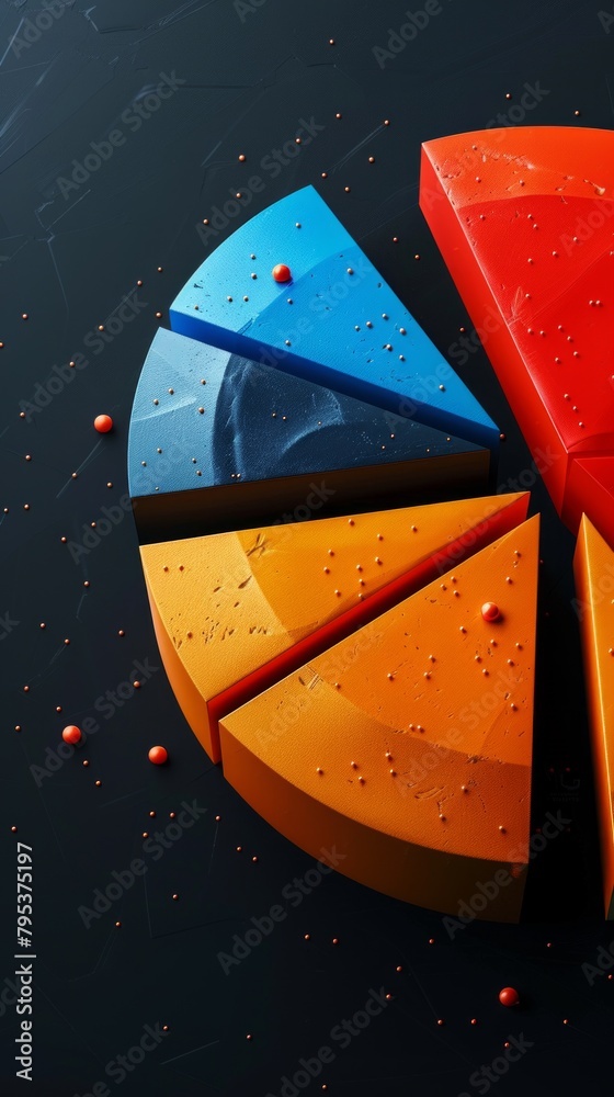 3D infographic pie chart with six sections. Stock Illustration | Adobe ...