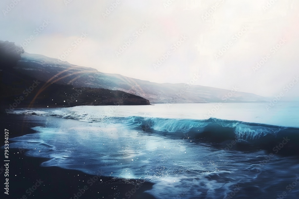 Picture of a large body of water with lots of waves. Suitable for ...