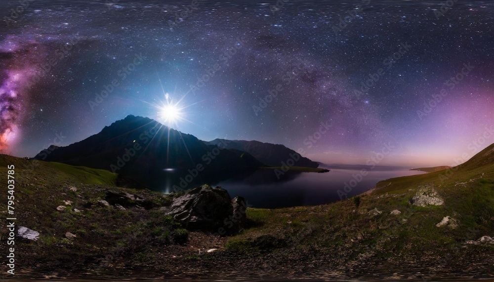 360 degree stellar system and nebula panorama environment 360 hdri map ...