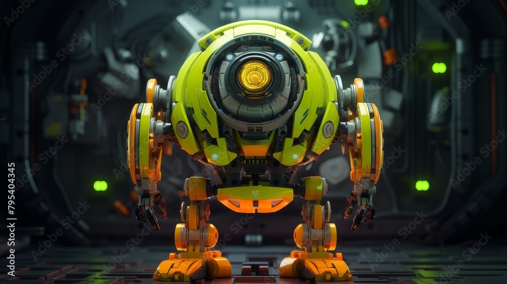 Construct a LEGO-inspired robotic entity through a worms-eye view ...