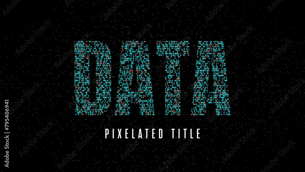 Digital Interlaced Pixel Data Title Stock Template | Adobe Stock