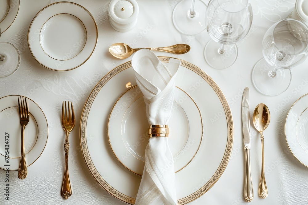 fine dining table setting of luxury fancy restaurant menu invitation ...