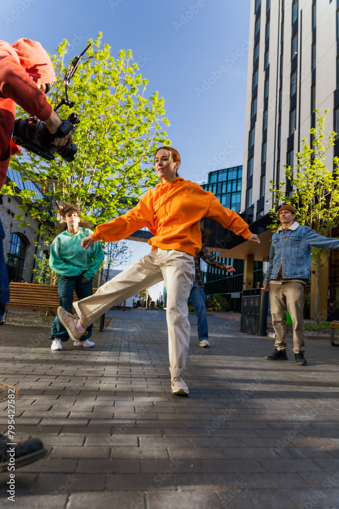 Vertical Screen: Behind The Scenes Photo With Young Female Hip-Hop ...