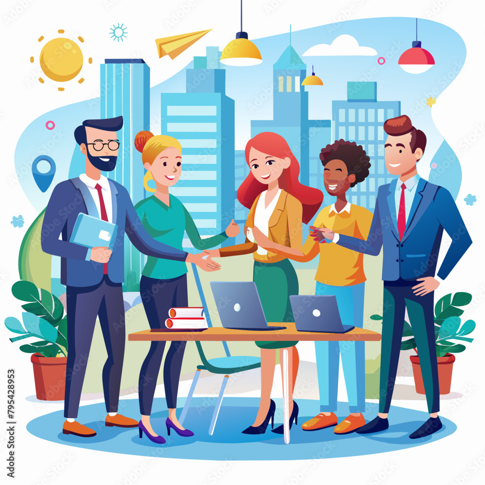 Business people, Professional man and woman together for handshake ...