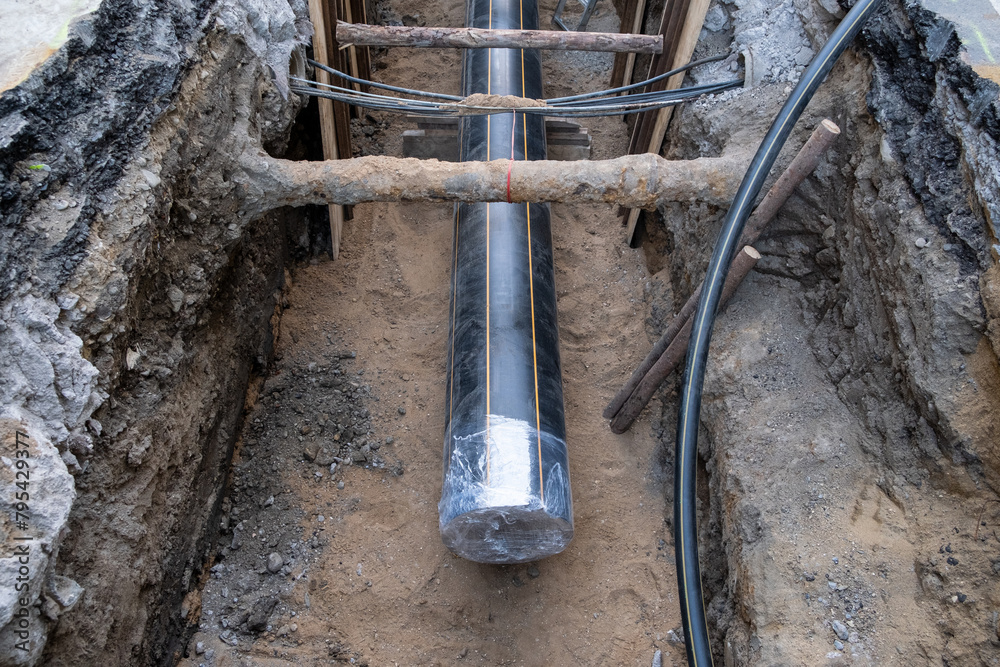 tubes underground, replacement of water and gas systems. Urban ...