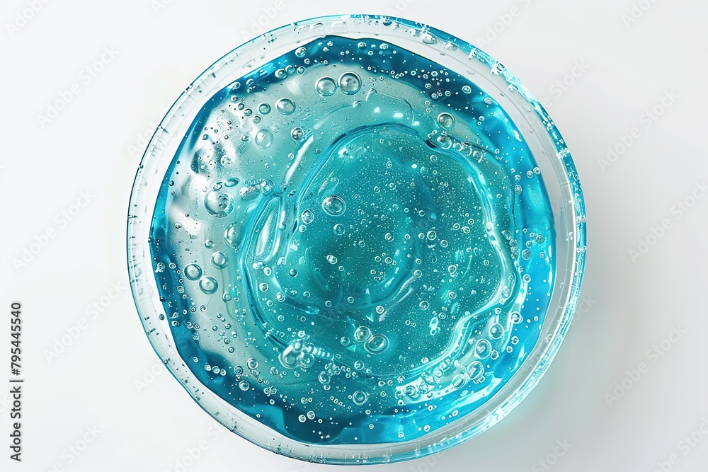 Gel. Blue gel texture with bubbles swoosh swatch sample cosmetics ...